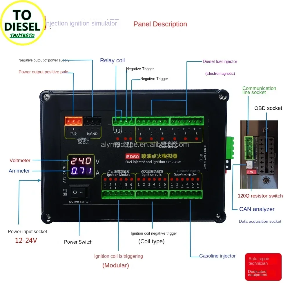 AM-PD60 Simulator - Protocols for Car Diagnostic Tools