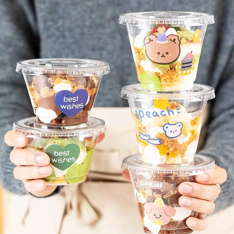 Mini Cake Cup Box Packaging Mini Dessert Coffee Pastry Baking Clear ...