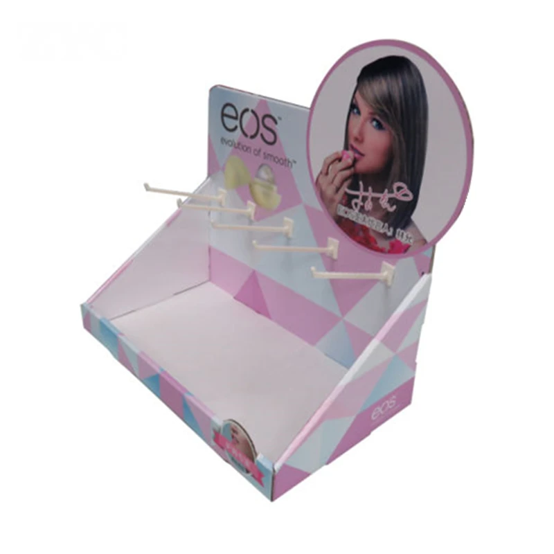 Folding Cardboard Countertop Display Cardboard Table Peg Hook Standing ...