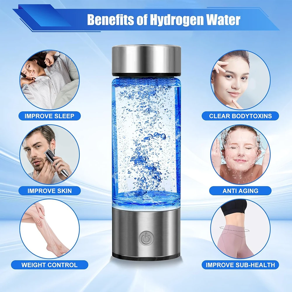 Portable Hydrogen Water Generator With Spe And Pem Technology Rechargeable Portable Glass ...