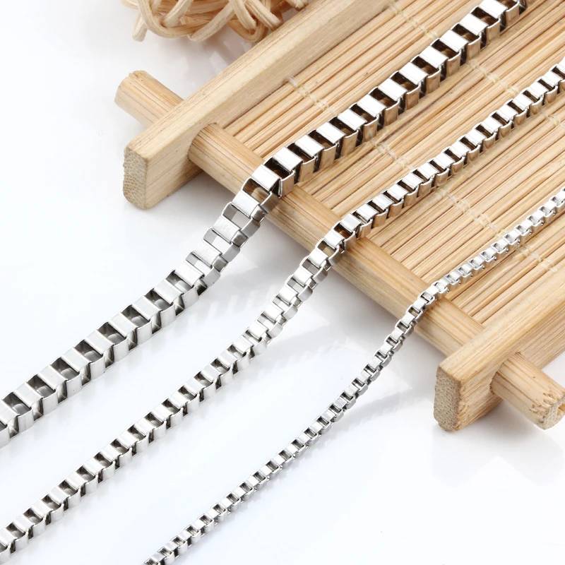 Handmade Stainless Steel Box Chains DIY Necklace Chain Chain for ...