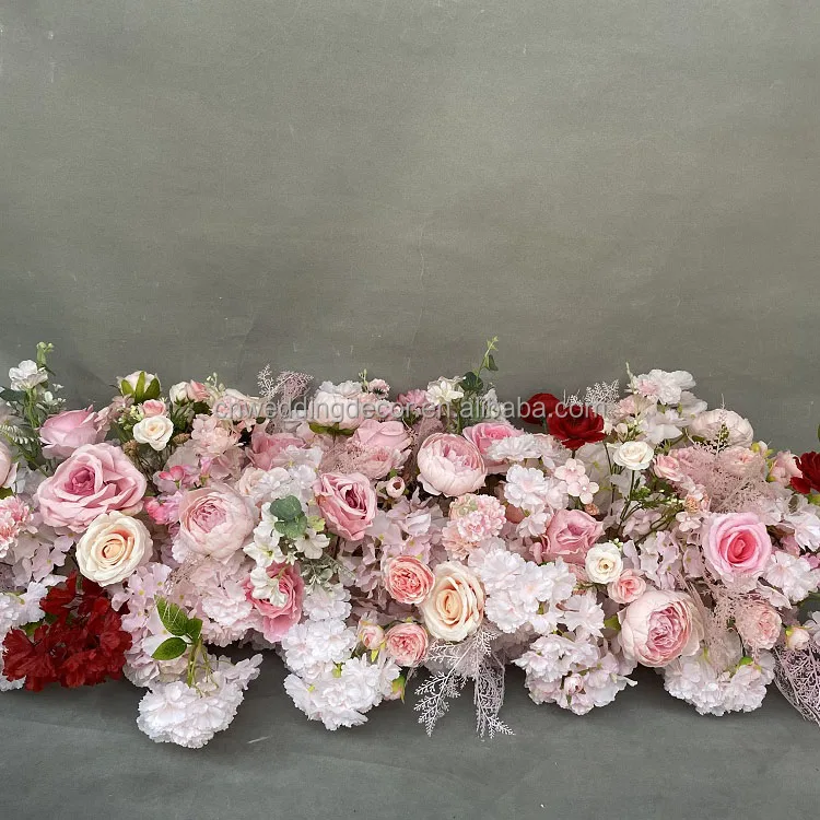 Wedding Props White Flowers Runners Flower Rows Artificial Flowers ...