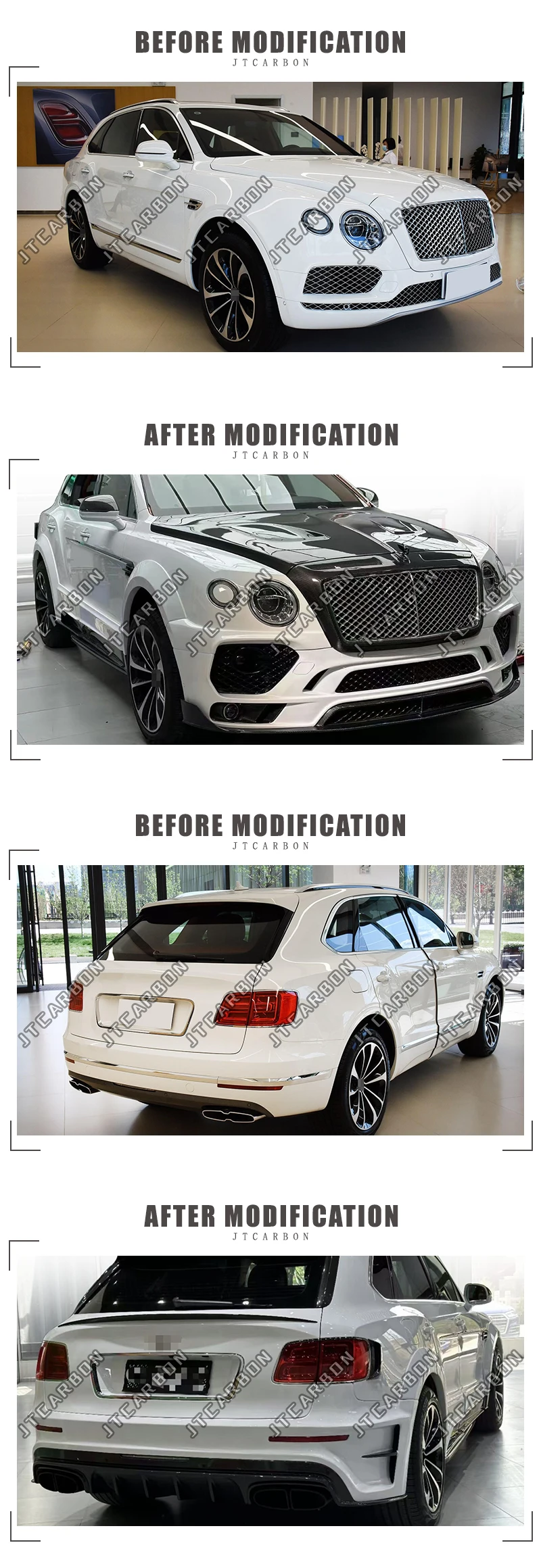 Carbon Fiber And Frp Front Bumper Hood Rear Diffuser Spoiler Side ...