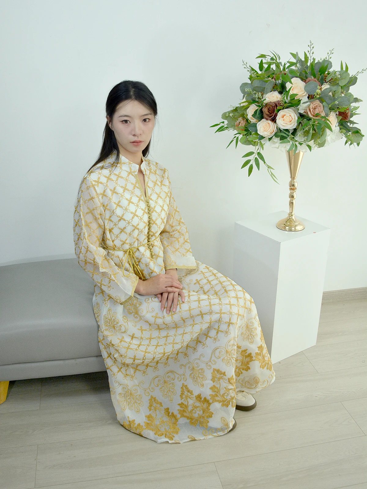 Femmes Musulman Wedding Islamic White Dresses Turkey Women Beaded ...