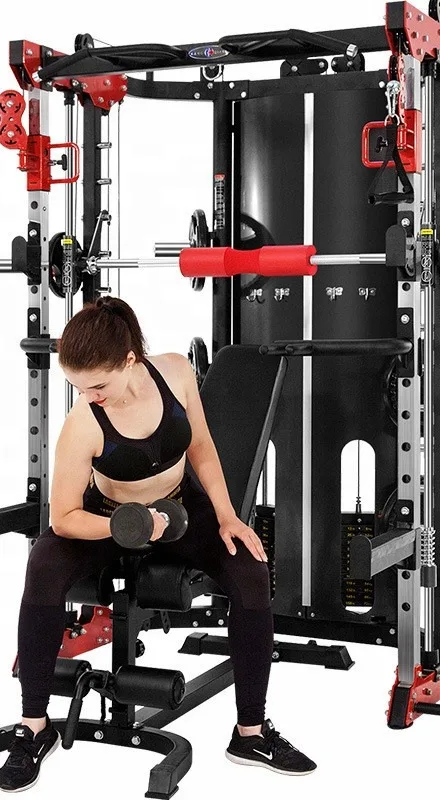 Cable Fly Machine Crossover Trainer Rack Power Strength Smith Machine ...