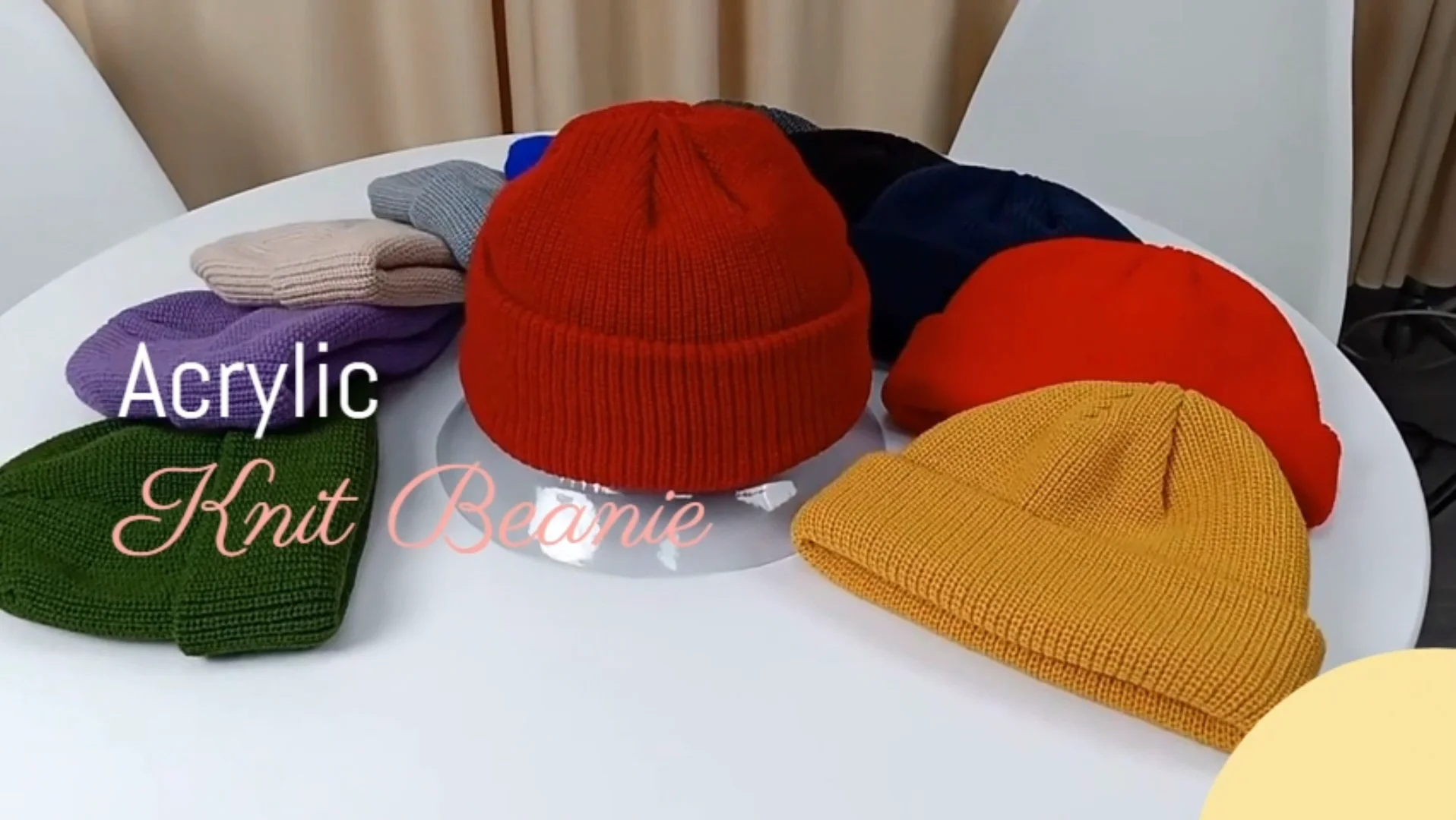 Short Brim Korean Knitted Woolen Beanie Hat Men's And Women's Autumn ...
