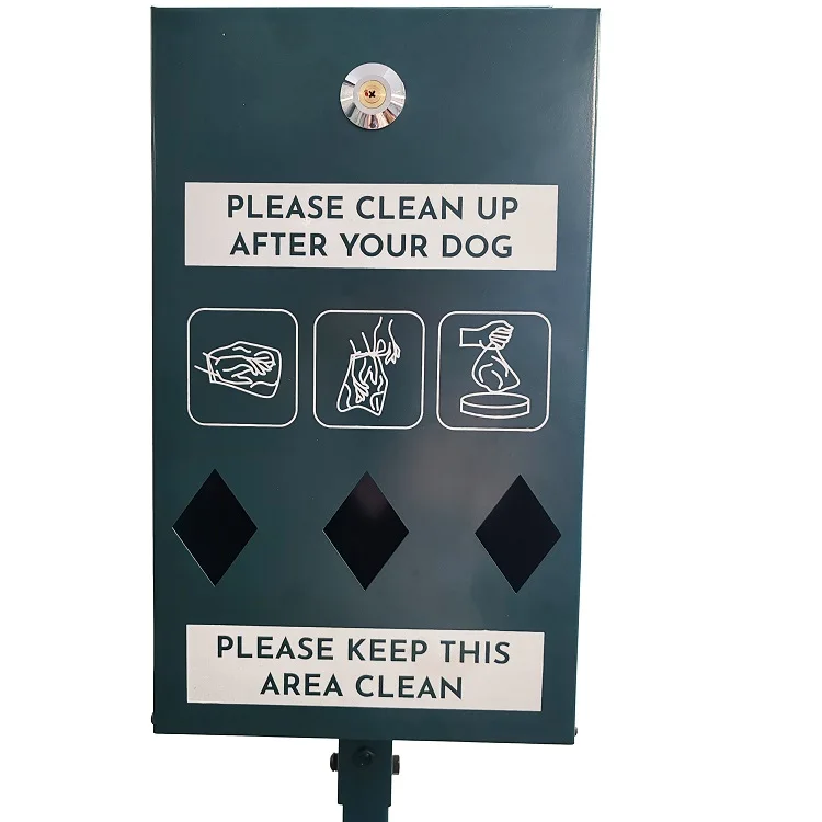 Durable Dog Poop Station Galvanized Steel Pet Station Post Waste Box ...