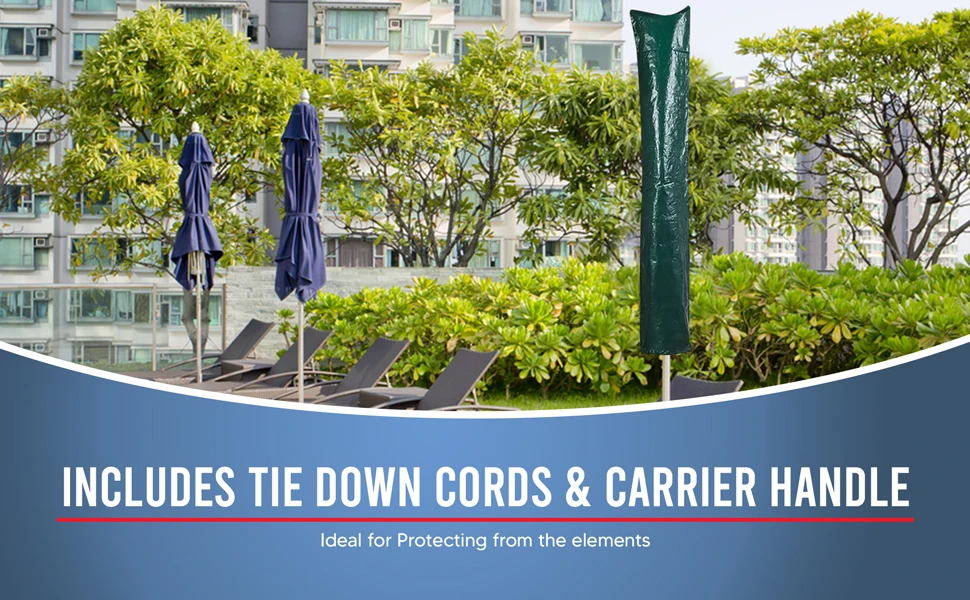 Durable Green Parasol Covers - Waterproof & UV Protected