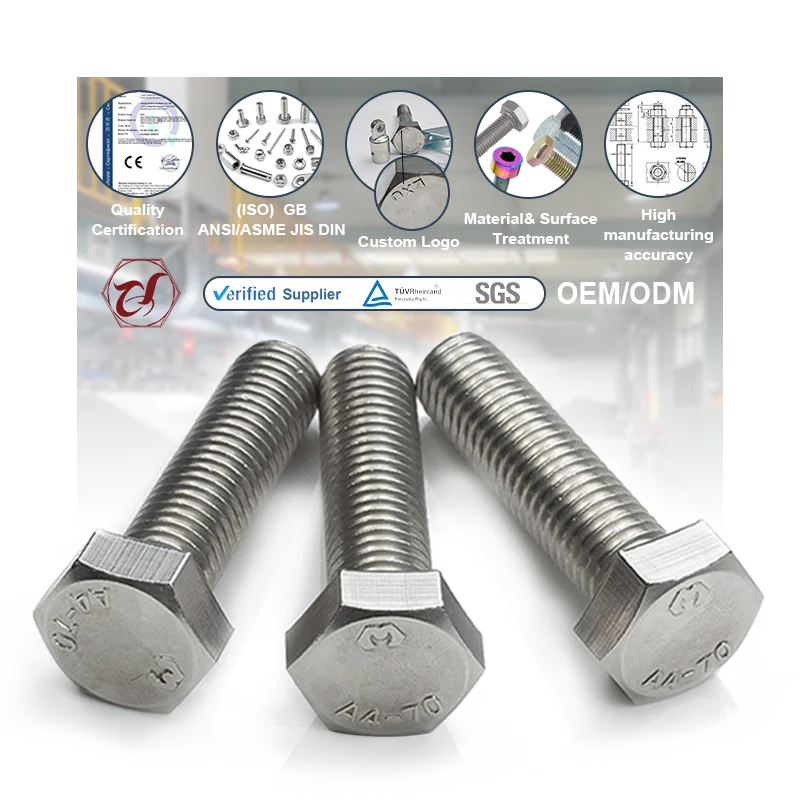 Stainless Steel Ss304 316l Din933 Ss Bolts and Nuts M6 M8 M9 M50 High ...