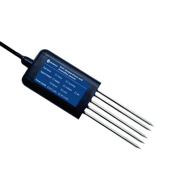 5 Pins Rs485 Connection Monitoring Soil Temperature Moisture Salinity ...