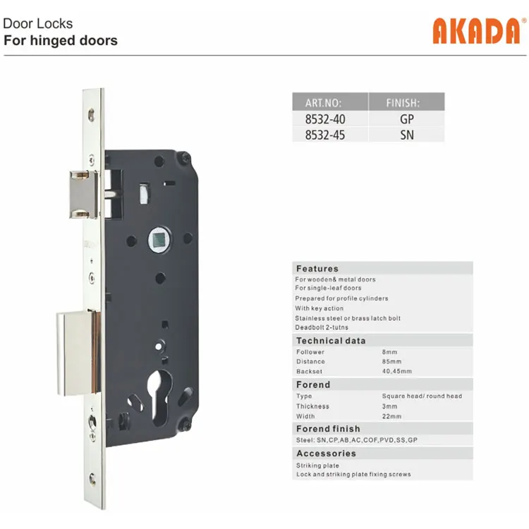 Alibaba.com: 85mm distance, 40mm or 45mm backset, Europe Standard ...