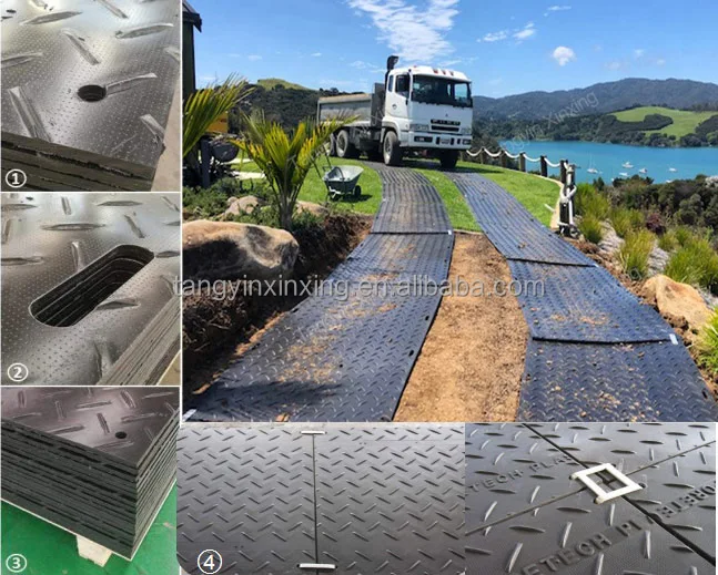 Sturdy 4X8 Feet Eco-Friendly HDPE/UMHWPE Ground Protection Mats 15mm Thickness Durable UHMWPE ...