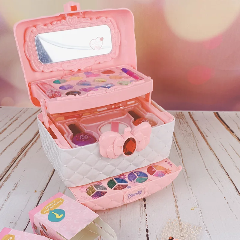 New Kids Makeup Cosmetics Playing Box Princess Makeup Girl Toy Play Set ...