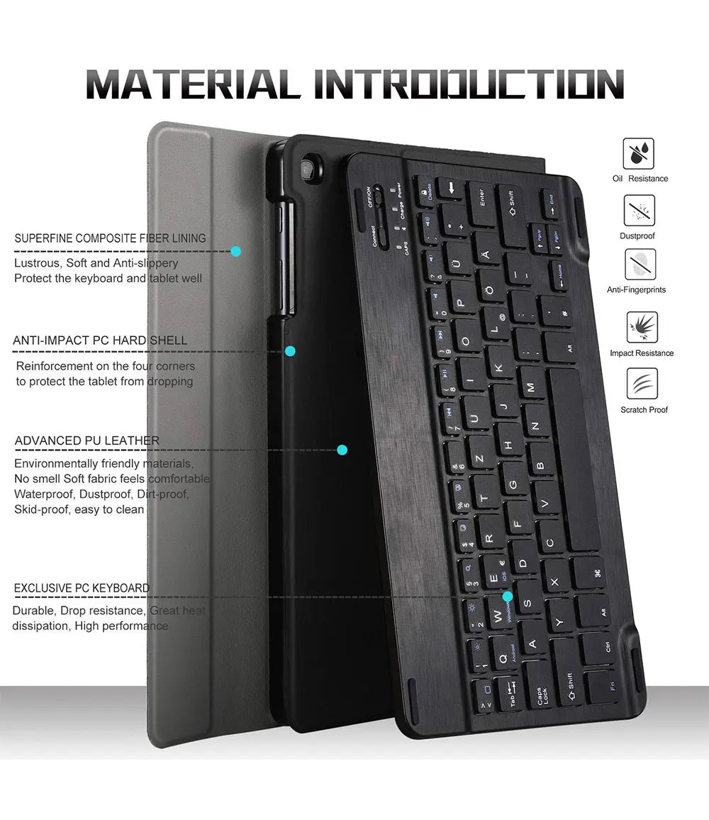 New Fashion Stand Design Leather Tablet Case With Keyboard Tablet Case ...