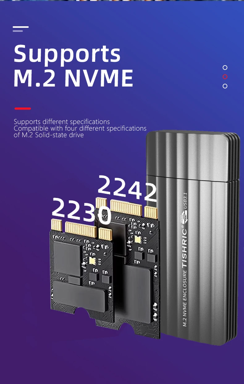 Tishric Portable M2 Nvme External Ssd Case High Speed 10gbps M2 Nvme To ...