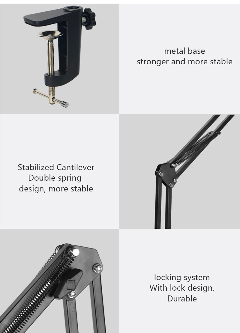 Flexible Led Desk Lamp Clip Home Office Modern Table Lamp Adjustable ...