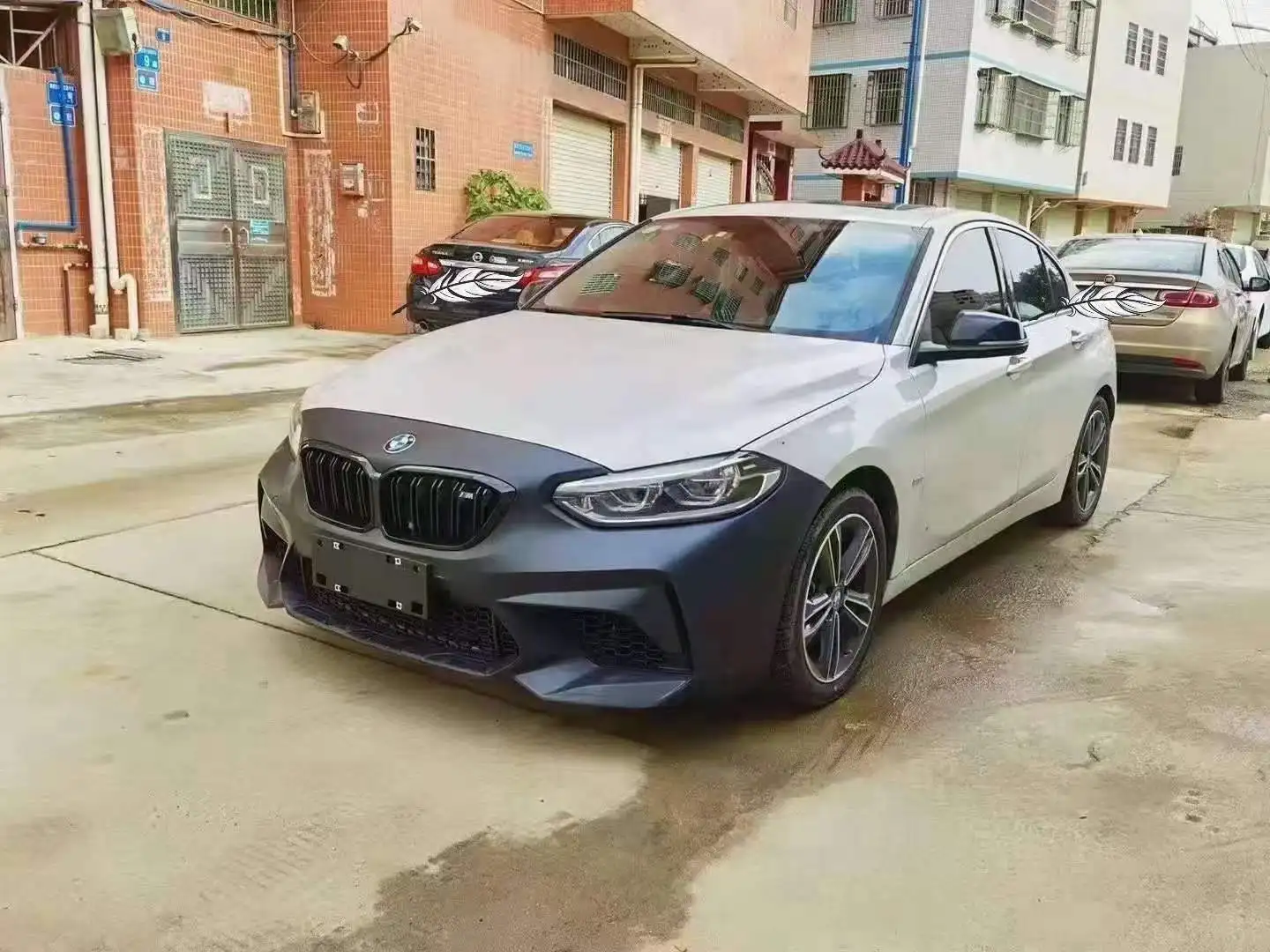 Pp Plastic Front Bumper Car Body Kits Bull Bar Center Grille For Bmw 1 ...