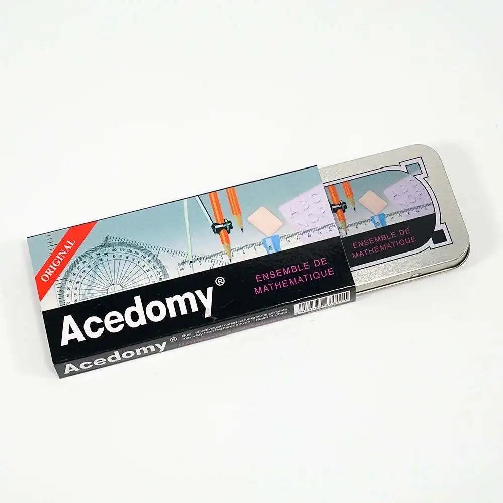 13pcs Mathematical Instrument Iron Box - School Stationery