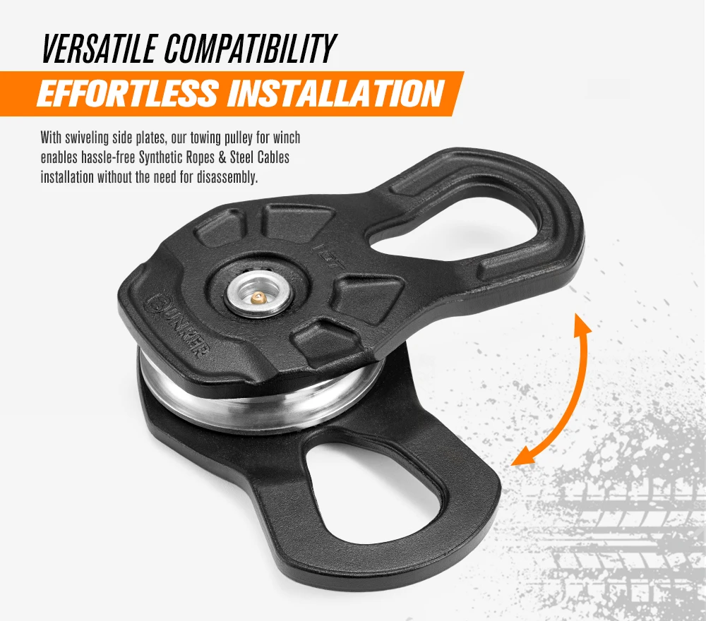 BUNKER INDUST Heavy Duty 10T Winch Snatch Block Pulley for 4x4 Offroad ...