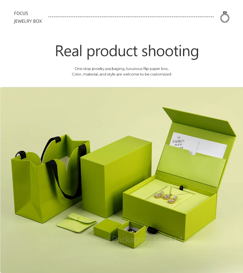 WEIMEI Magnetic Closure Jewelry Set Box Paper Microfiber Case with ...