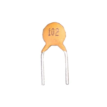 Yellow Colour Radial Lead Ceramic Capacitor 1000pf(102) 50v +-10% For ...