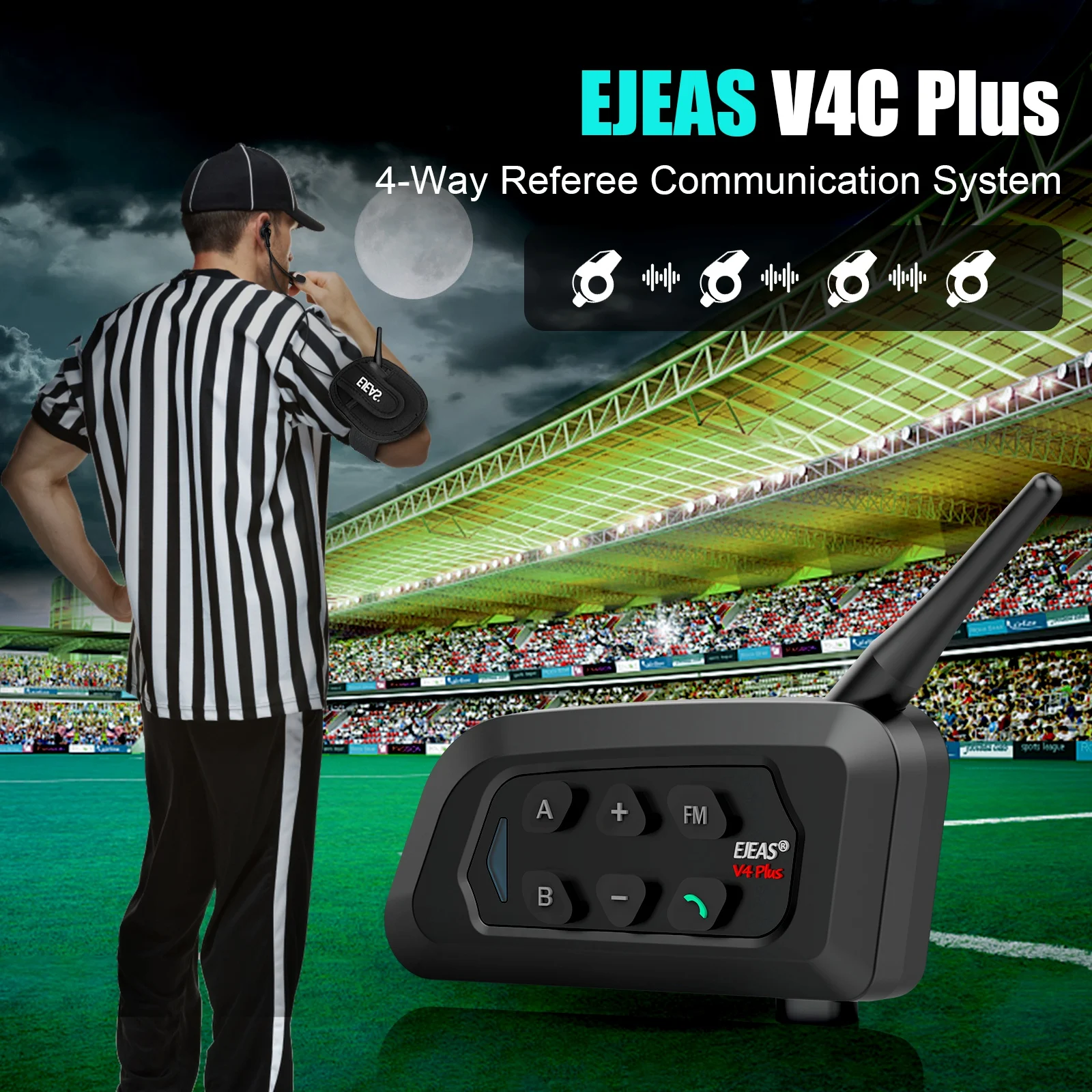 EJEAS V4c Plus 1500 Football Referee Intercom System