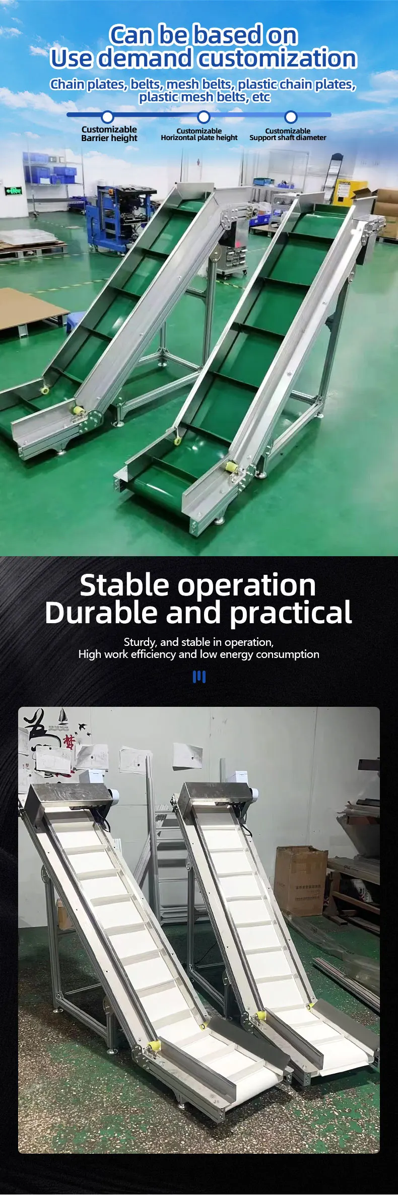 Langle Adjustable Height Inclined Belt Conveyor/horizontal Belt ...