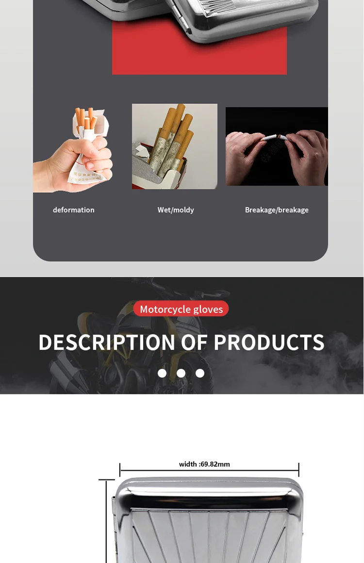 Personality Square Cigarette Box Metal Vintage Cigarette Case Double ...