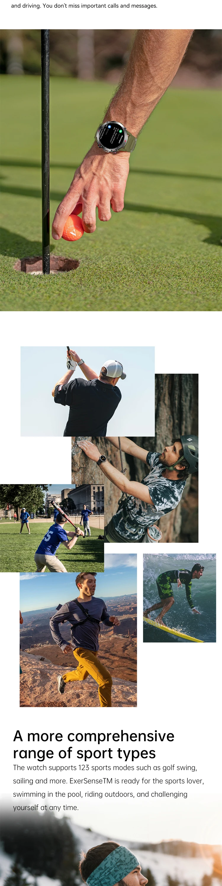 Amoled Smartwatch For Men Sports Watch Bt Calling 1.43 Inch Screen Ip68 ...