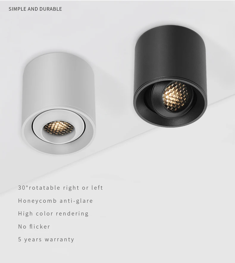 Surface Mounted Led Ceiling Downlight Anti-glare Narrow Beam Angle ...