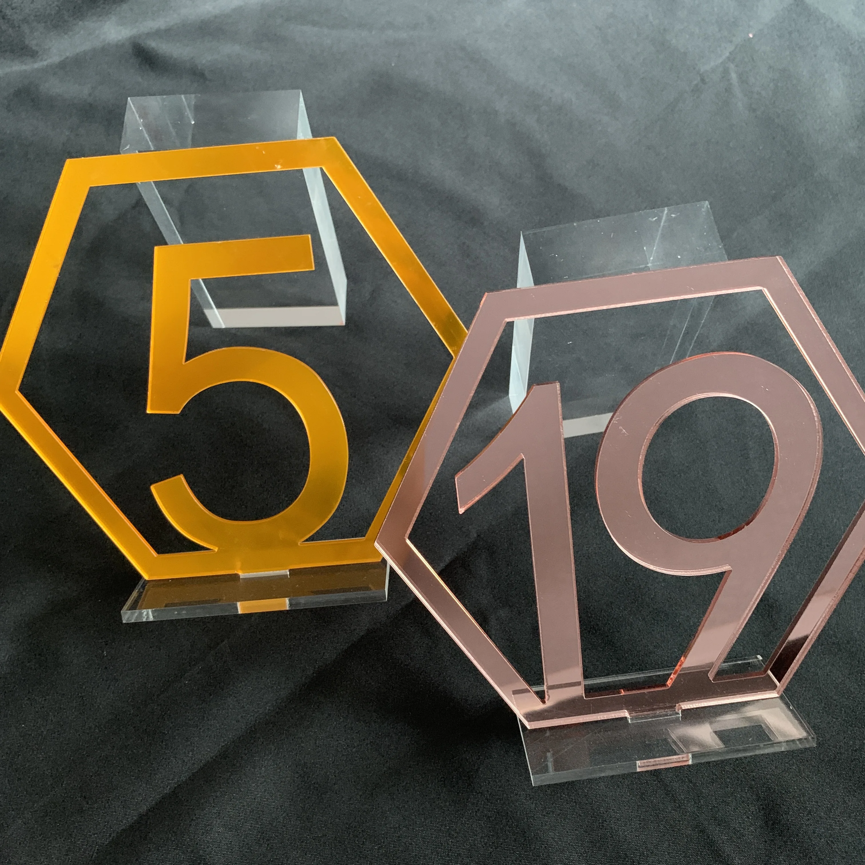 Customized Acrylic Arched Frosted Gold Mirror Wedding Table Numbers ...