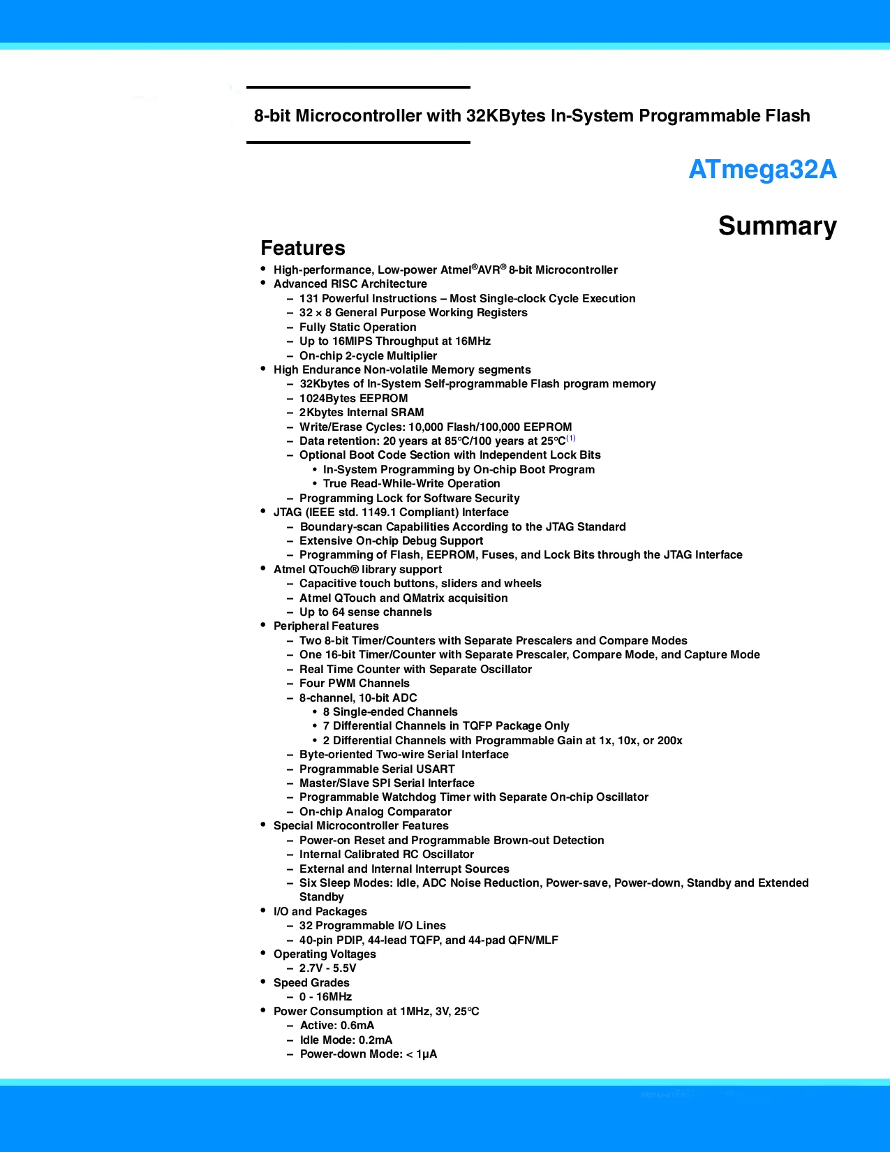 Integrated Circuits Atmega32a-au Mcu 8bit 32kb Flash 44-tqfp Atmega ...