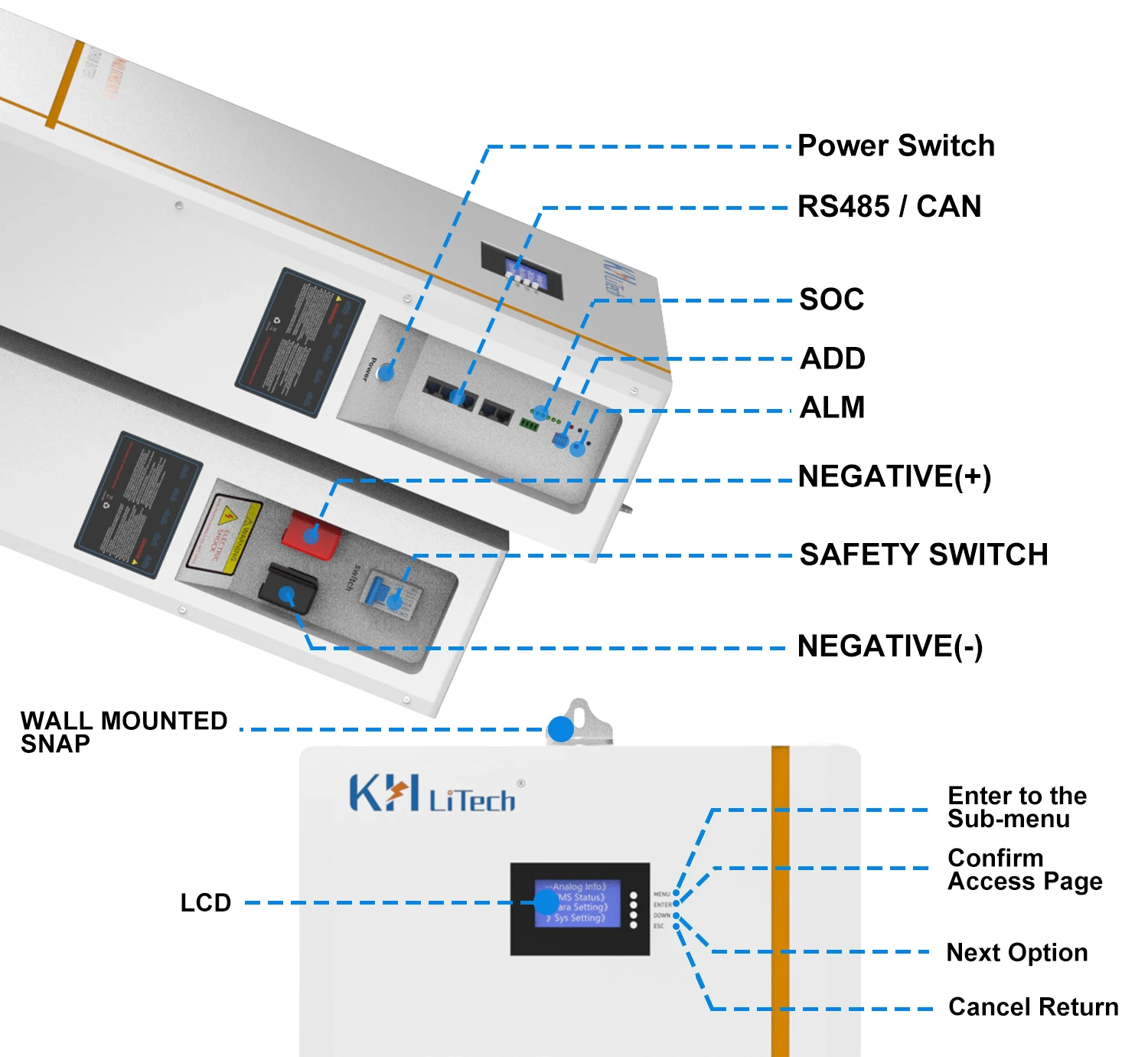 Lifepo4 Battery - Gotion Deye 15kw 60kwh High Voltage BMS
