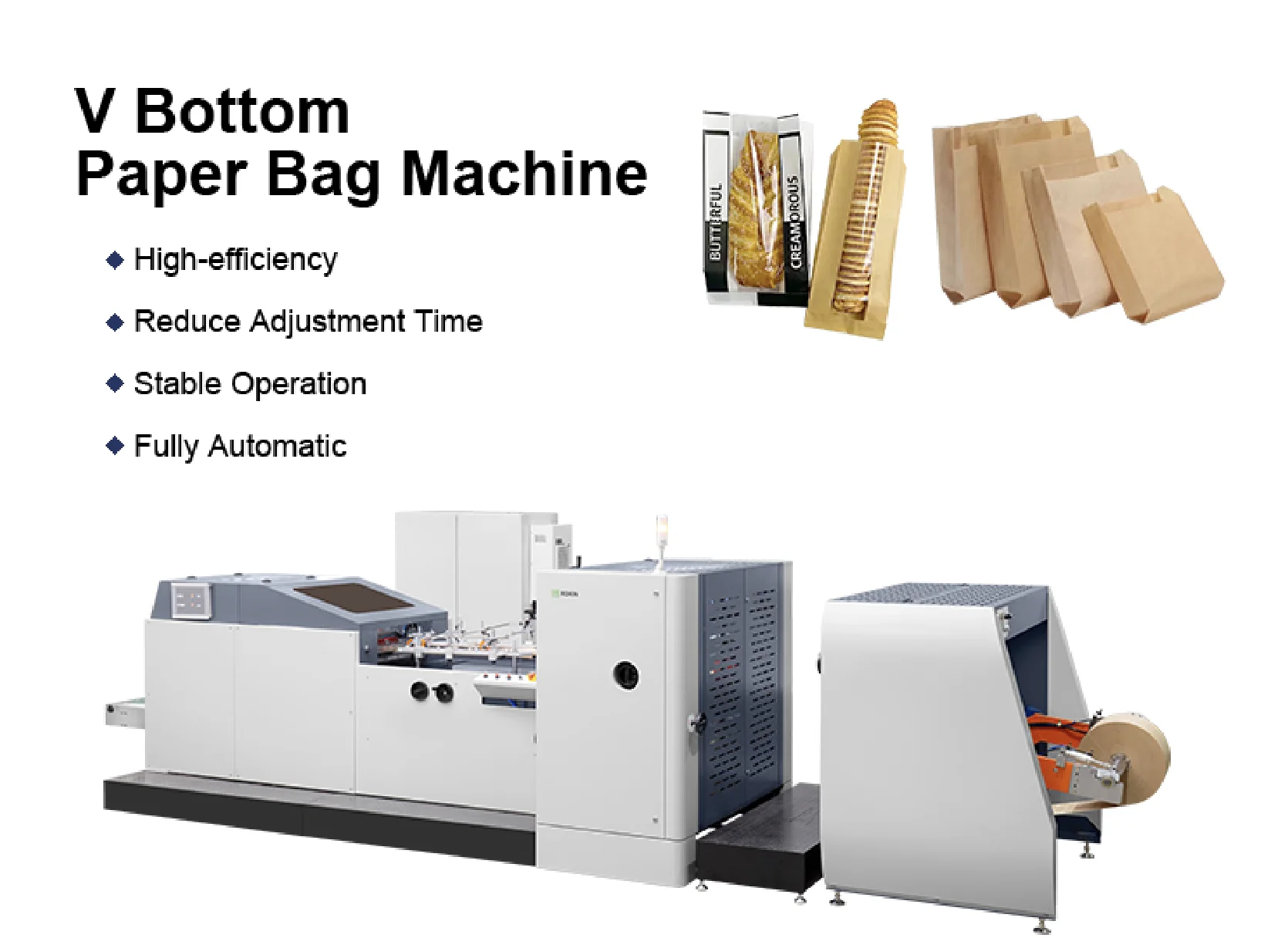 ROKIN Automatic Khaki Paper Bag Making Machine - Low Price