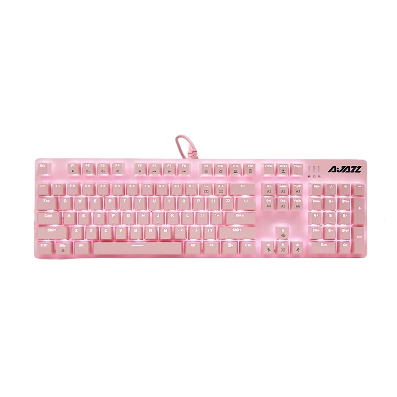 Ajazz Pink Mechanical Gaming Keyboard Blue Switch 104 Keys Us Layout ...