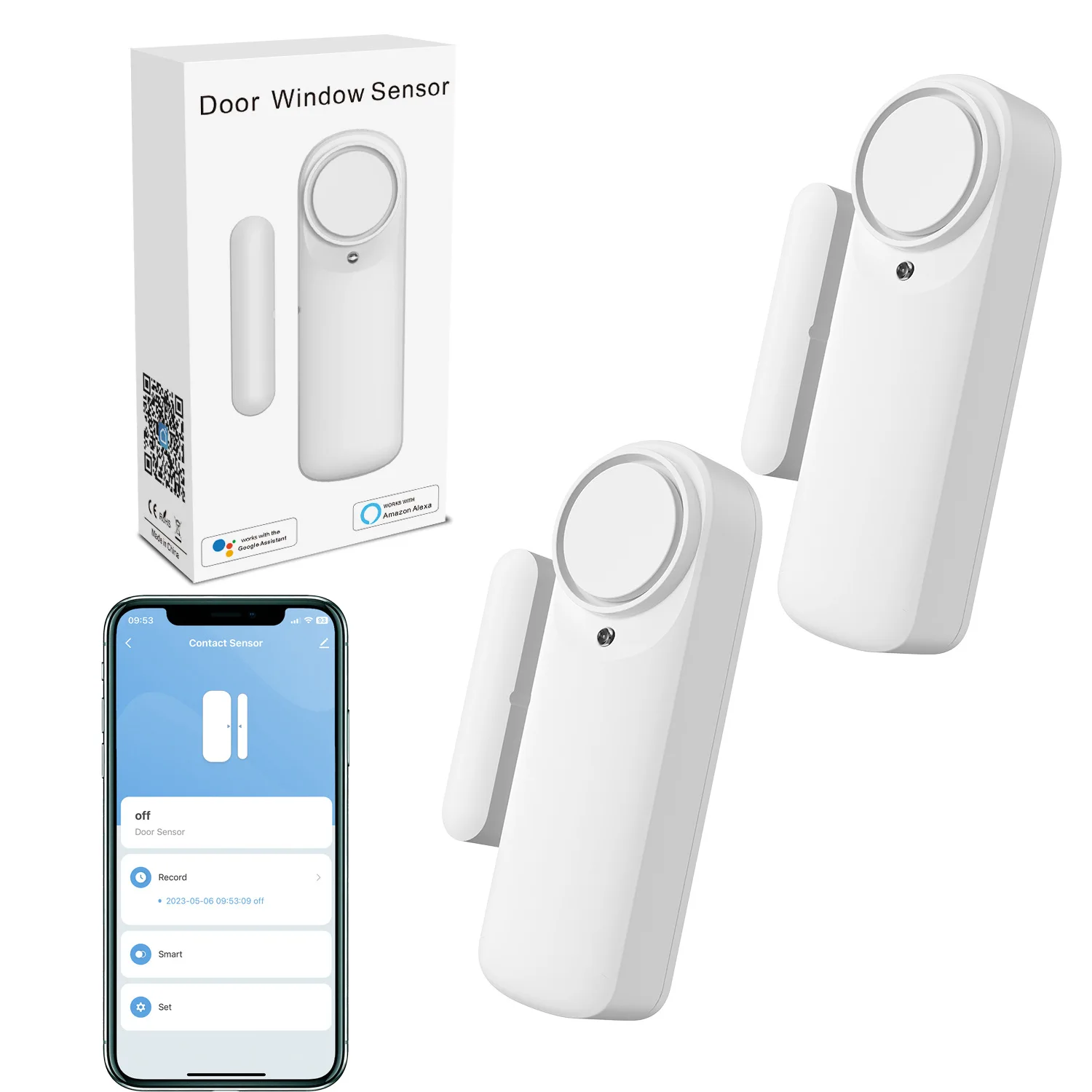 Factory Tuya ESP WiFi Door Sensor Smart APP Window Sensor Alarm ...