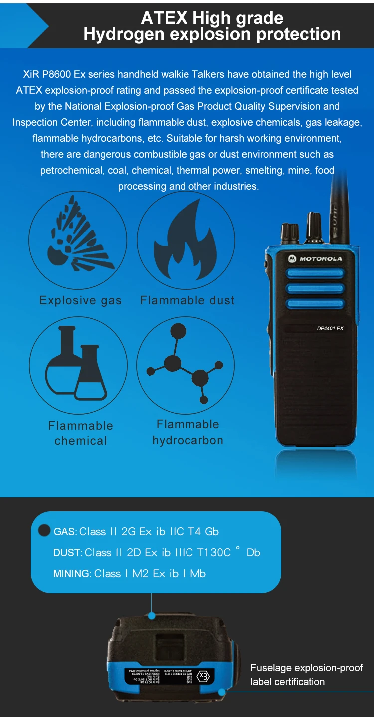 Dgp 8050 Ex Mototrbo Dmr Atex Explosion-proof Digital Intercom Walkie Talkie Handheld Two Way ...