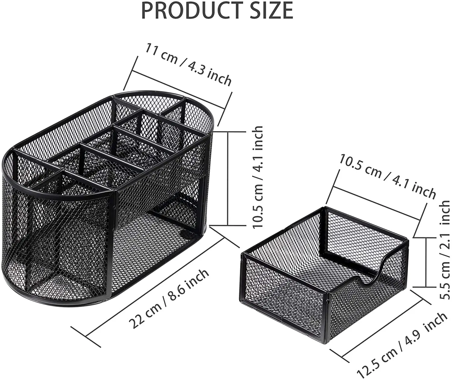 Desk Organizer 8 Compartment Mesh Multi Function Caddy With Drawer For ...