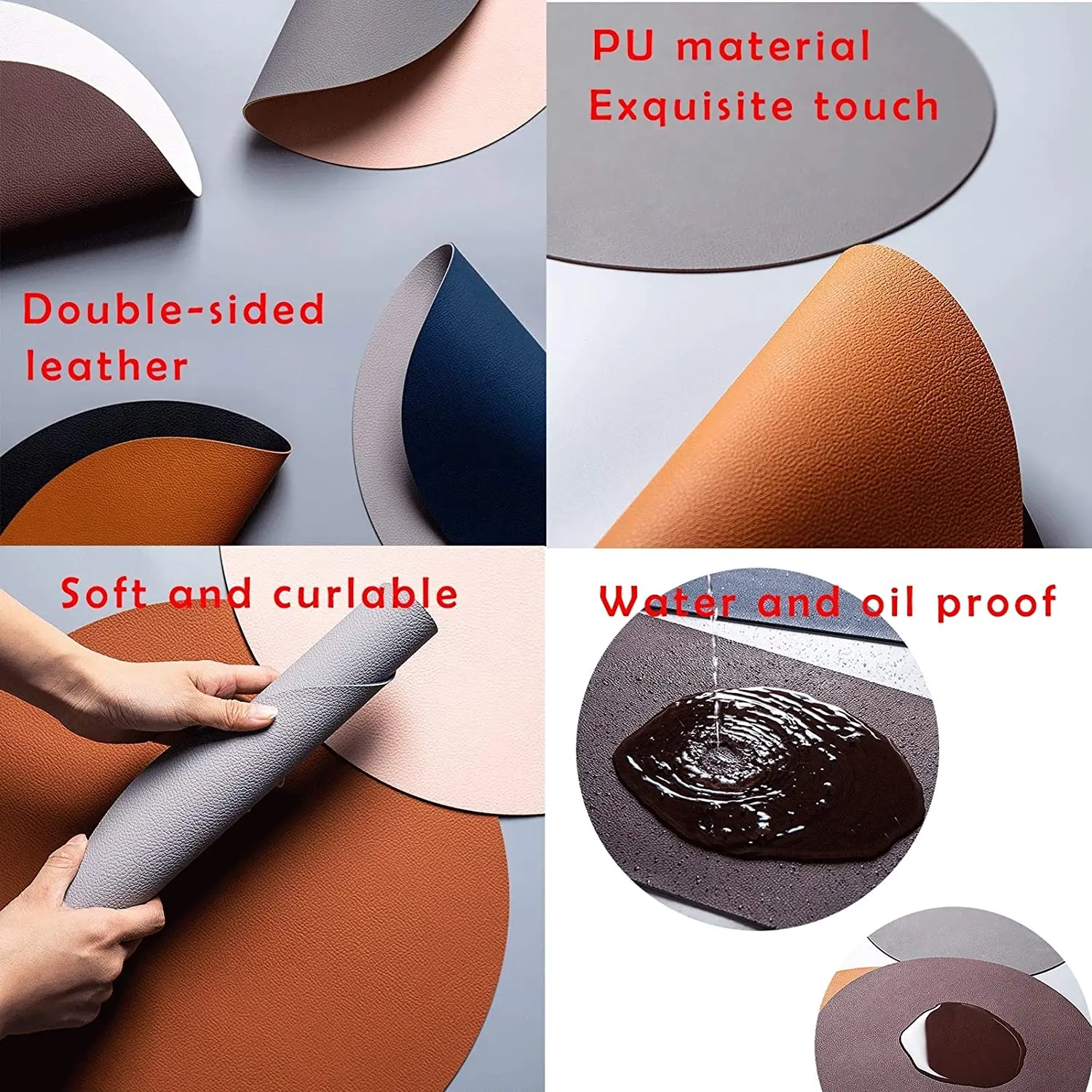 2022 New Design Pvc Faux Leather Placemat Dish Matinsulation Pads ...