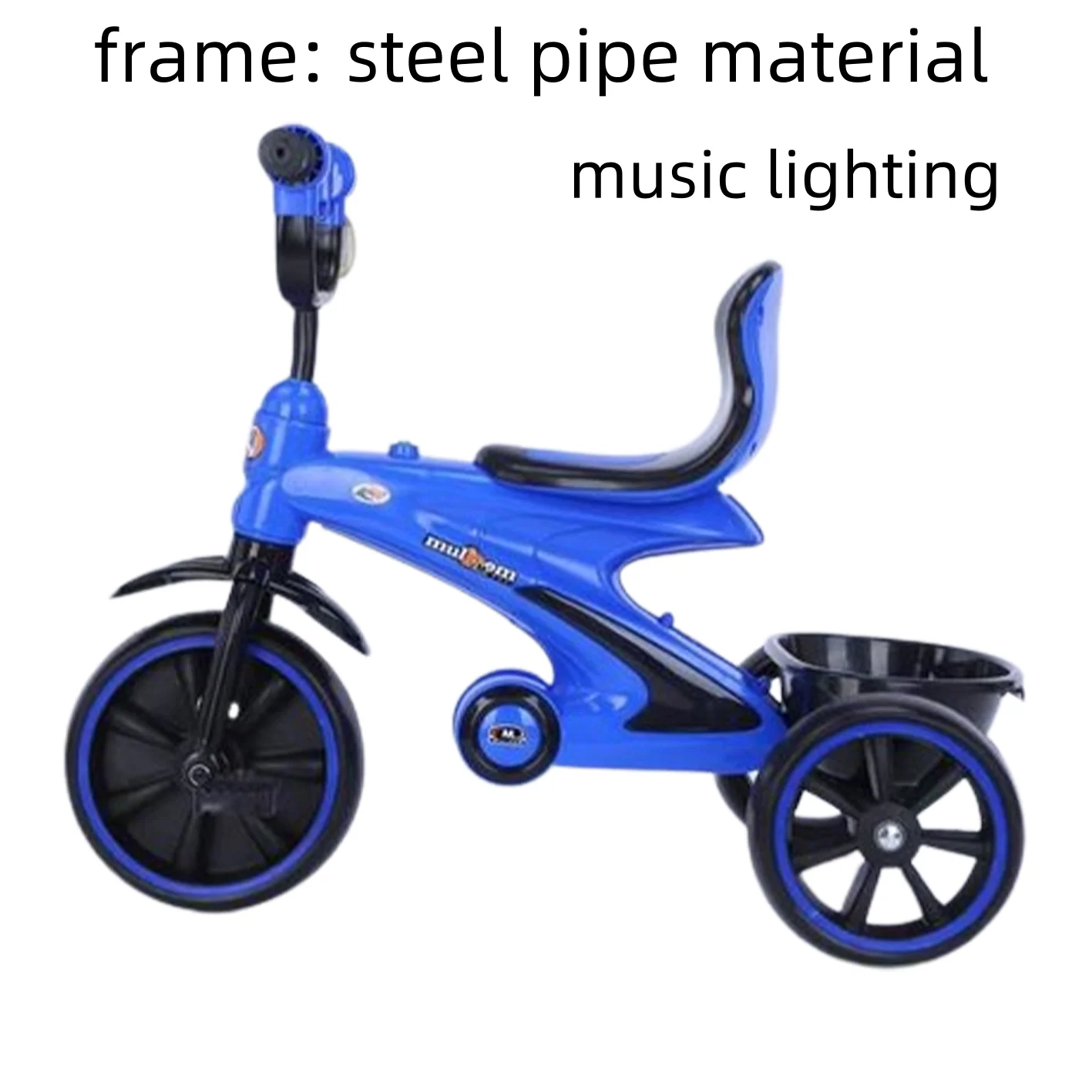 Safety Kids Bike Tricycle 3 Wheel High Carbon Steel Baby Bicycle Child ...