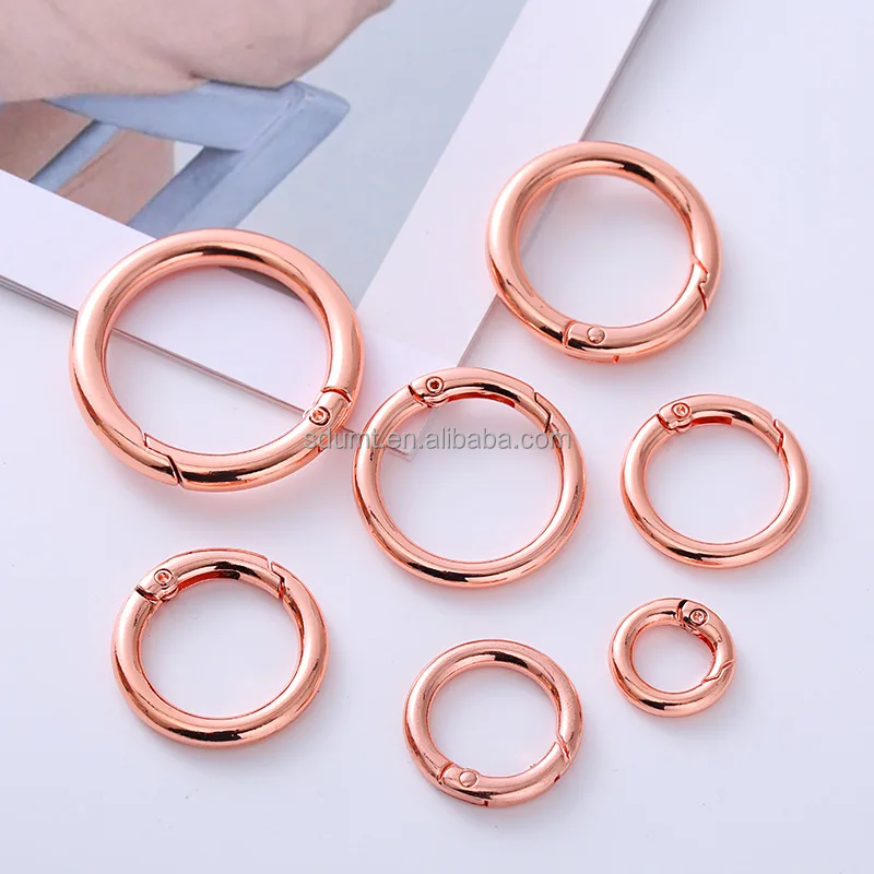 Round Shape Metal Spring Hook Custom Metal Silver Split Ring Keychain ...