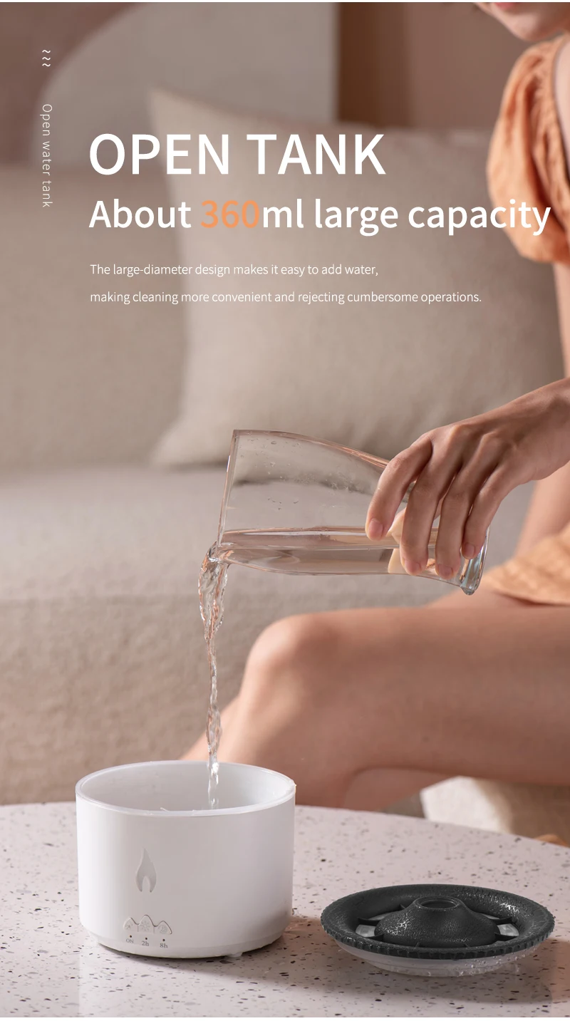 Volcano Flame Diffuser Humidifier With Custom Logo Smart Volcano Flame ...