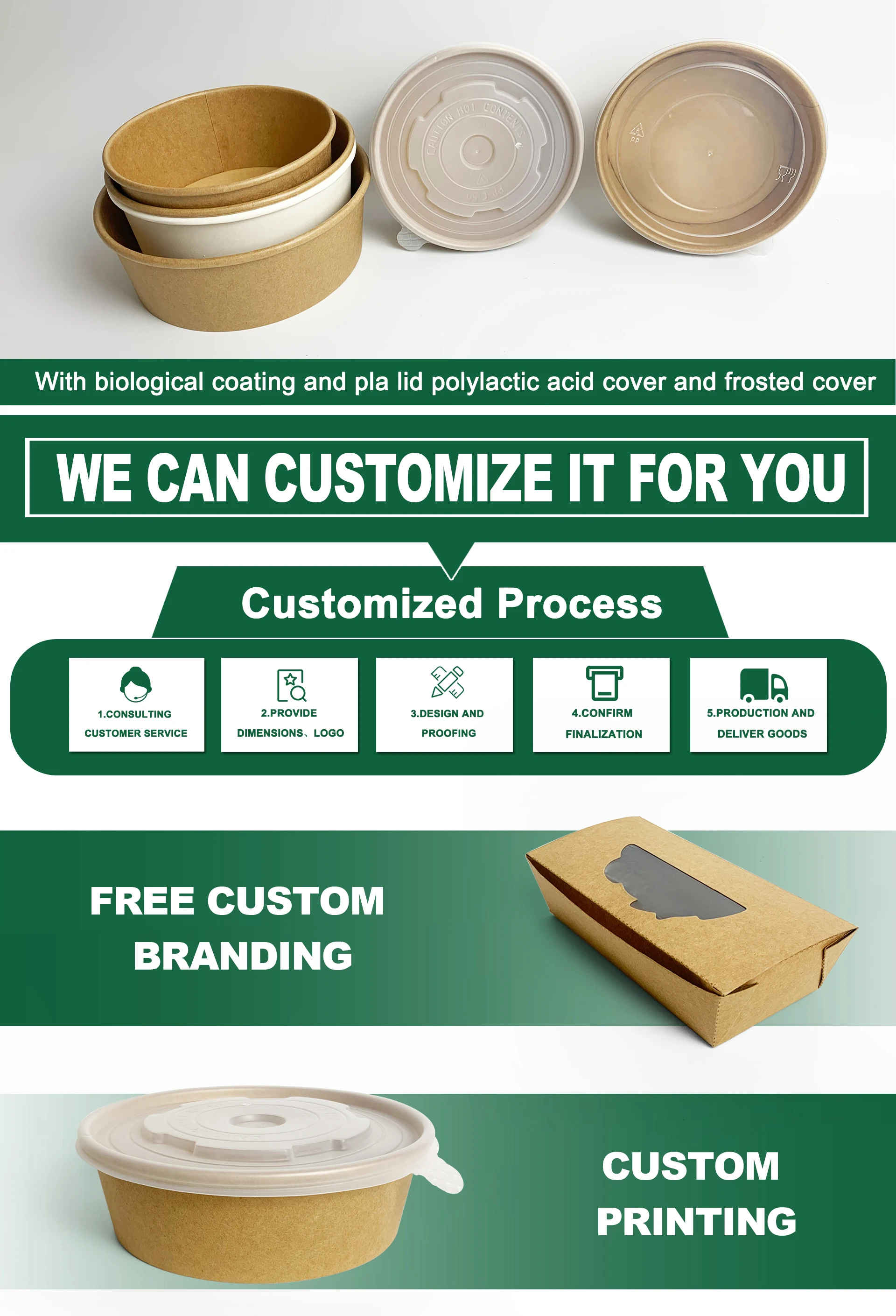 Eco Friendly Disposable Sandwich Bakery Boxes Take Out Chinese Noodle ...