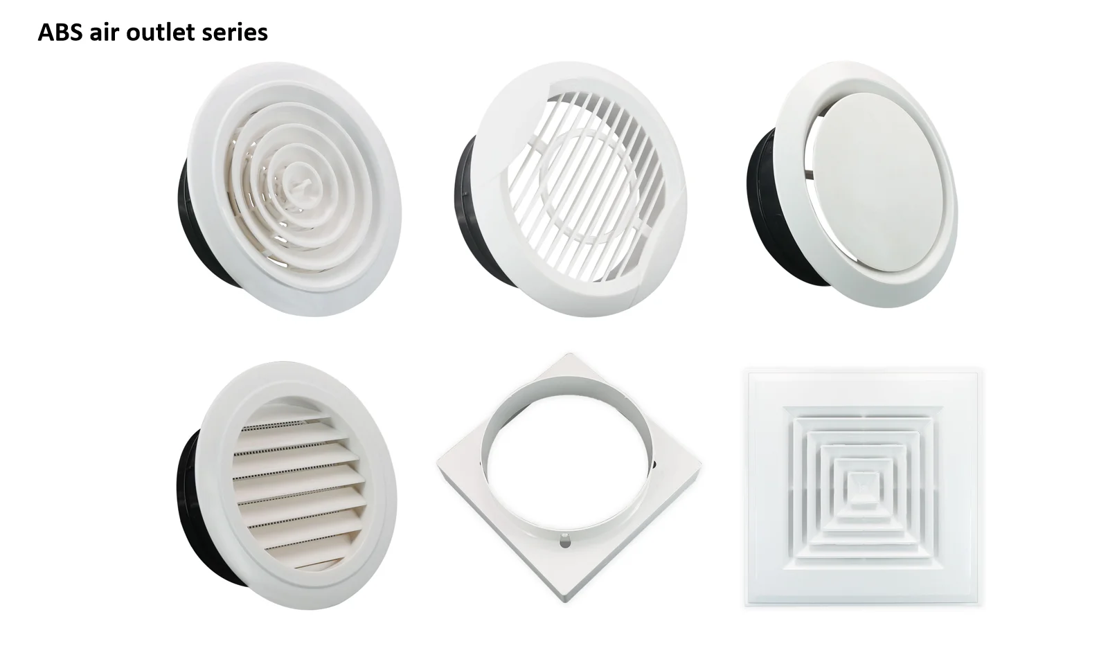 Hvac Air Outlet 200mm Ceiling Mounted Abs Supply Vent Exhaust Air Disc ...