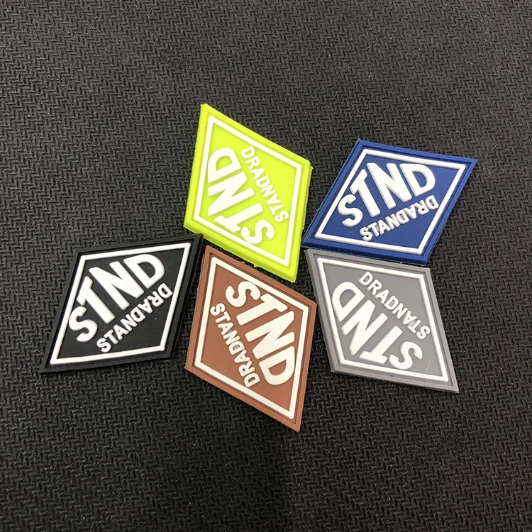 Custom Embossed LOGO Rubber PVC Patch for Clothing Labels