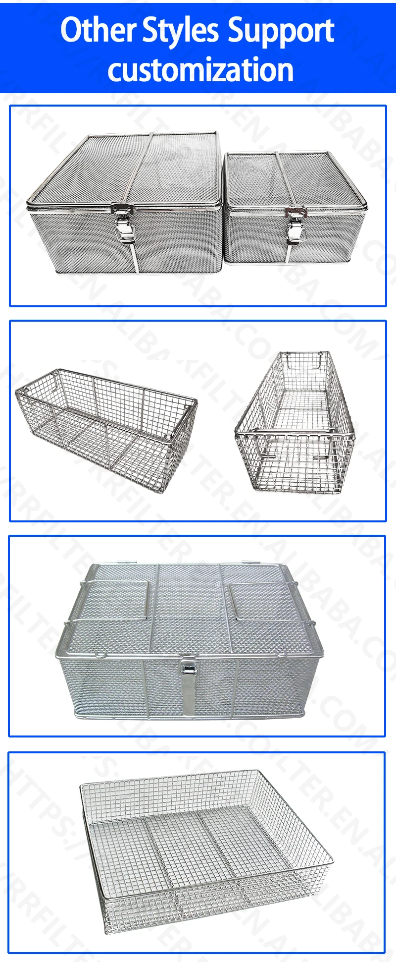 Wire Mesh Autoclave Basket Metal Wire Mesh Food Organizer Storage Bin ...