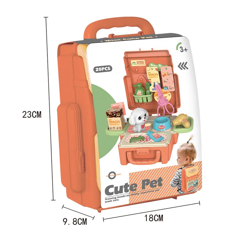 Kids Plastic 20pcs Pet Store Role Play Set Suitcase-pretend-play Toys ...