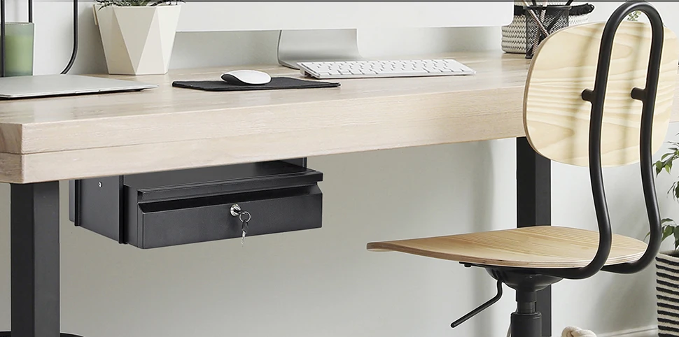 Jh-mech Sliding Pull-Out Dual Level Drawer Set for Office Desk