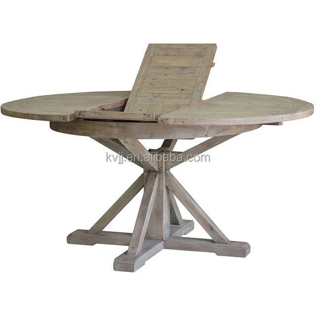 KVJ-8101 Rustic Reclaimed Wood Oak Extendable Dining Table| Alibaba.com