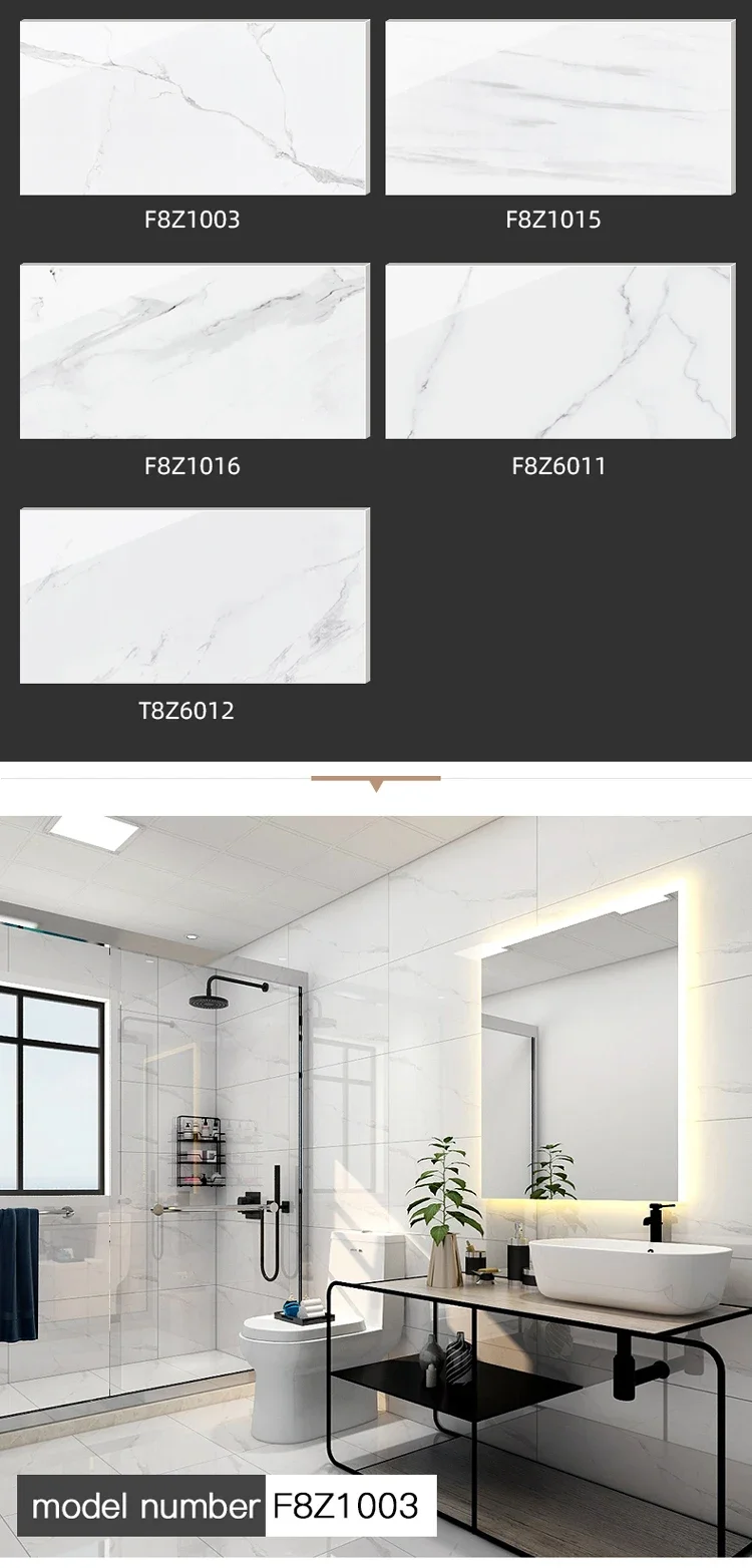 Calacatta Matt White Marble Effect Porcelain Tile 400x800 Glazed ...